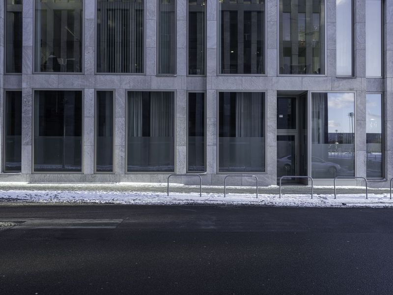 City Building with Grey Facade and Window