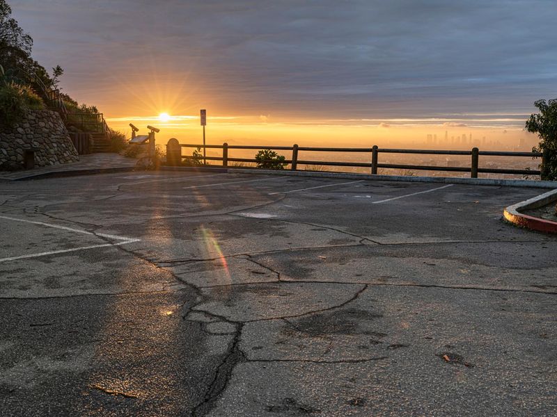 City Dawn with Clouds Over Parking Lot in Sunshine HDRi Maps and Backplates