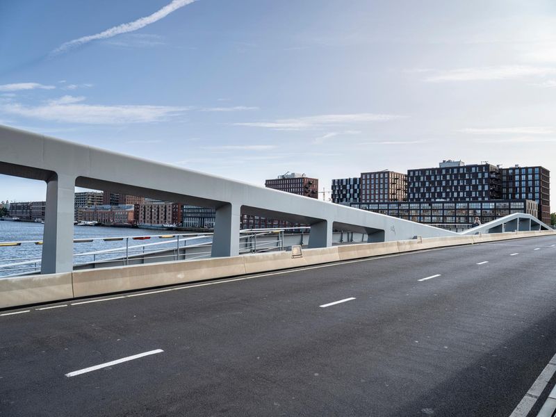 City Life in Holland: Architecture and Bridges along the Waterfront ...