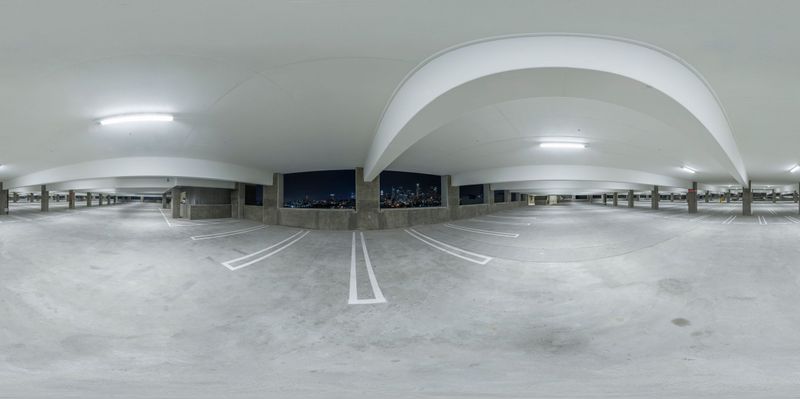 Panoramic View of City Parking Garage HDRi Maps and Backplates