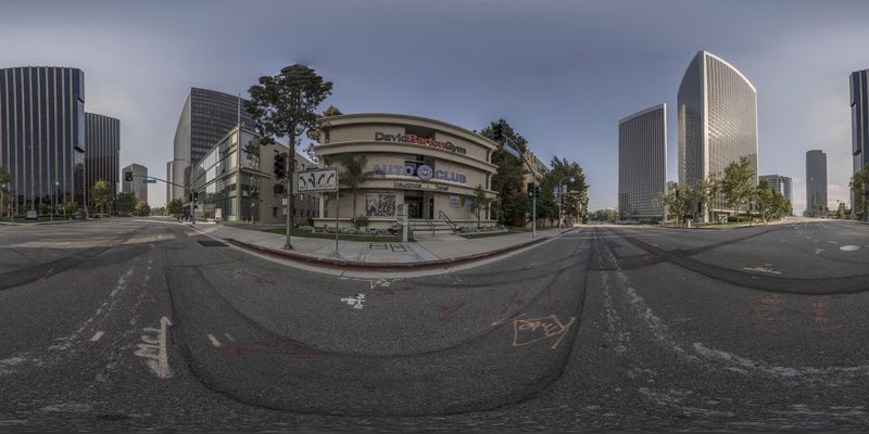 City Reflection in the Street: A Captivating Fish-Eye View HDRi Maps ...