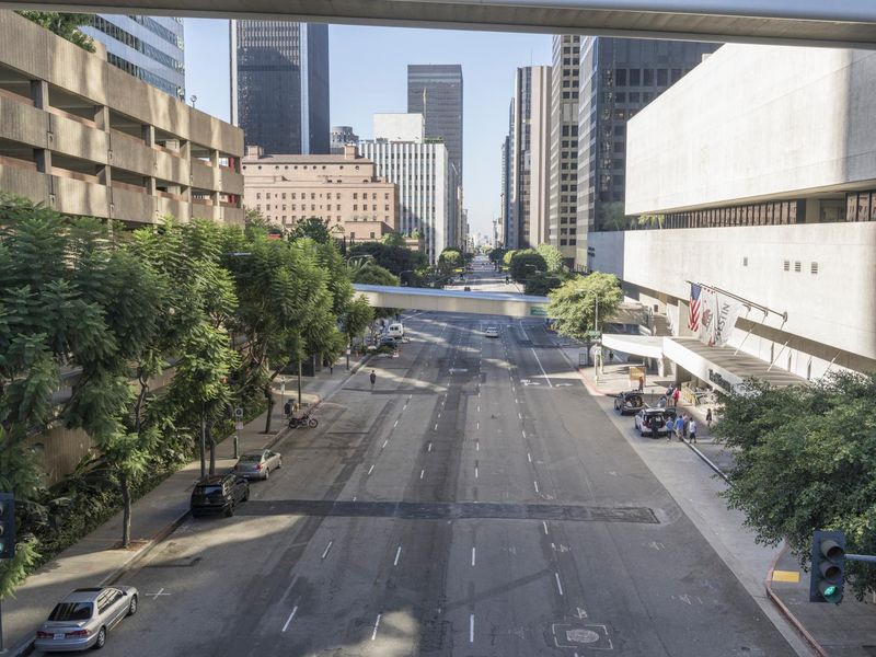 City Road with Buildings and Trees HDRi Maps and Backplates