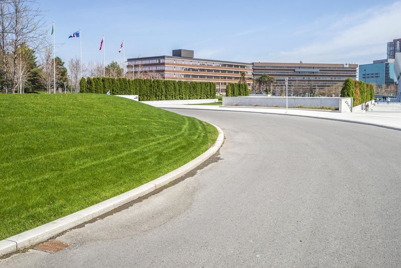 City Road Curve in Green Urban Landscape HDRi Maps and Backplates