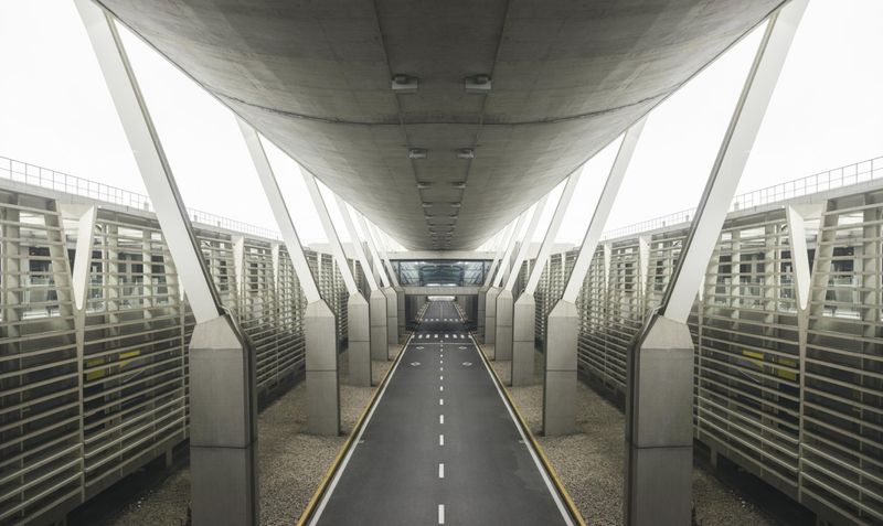 Symmetrical Bridges and Underpasses on City Road HDRi Maps and Backplates