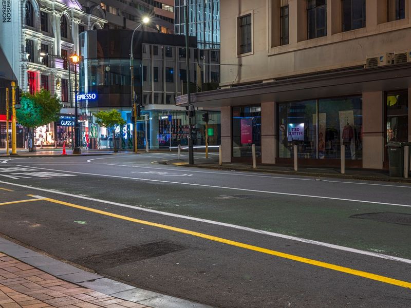 City Roads at Night: Illuminated by Lights