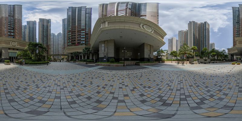 City Skyline: A Mosaic Tile Design HDRi Maps and Backplates