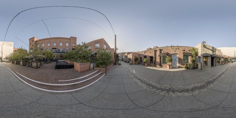City Street: Brick Buildings and Cobblestone HDRi Maps and Backplates