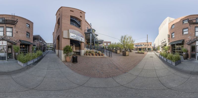 City Street: A Panoramic View of Buildings HDRi Maps and Backplates
