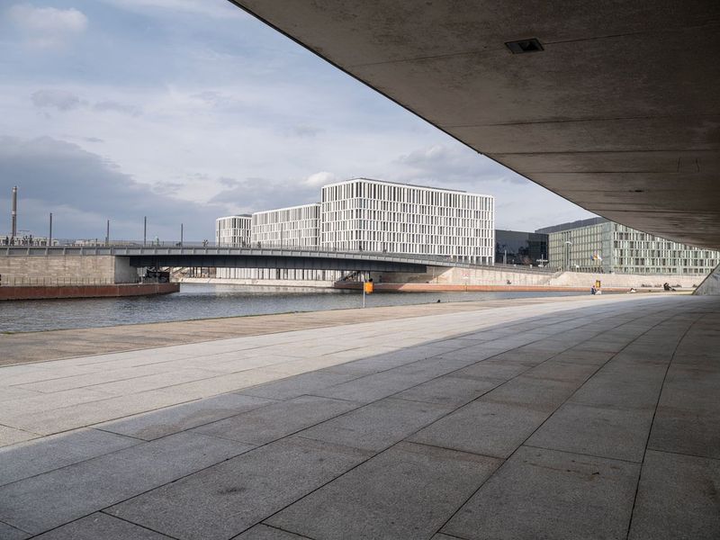 Cityscape of Berlin with Clear Sky HDRi Maps and Backplates