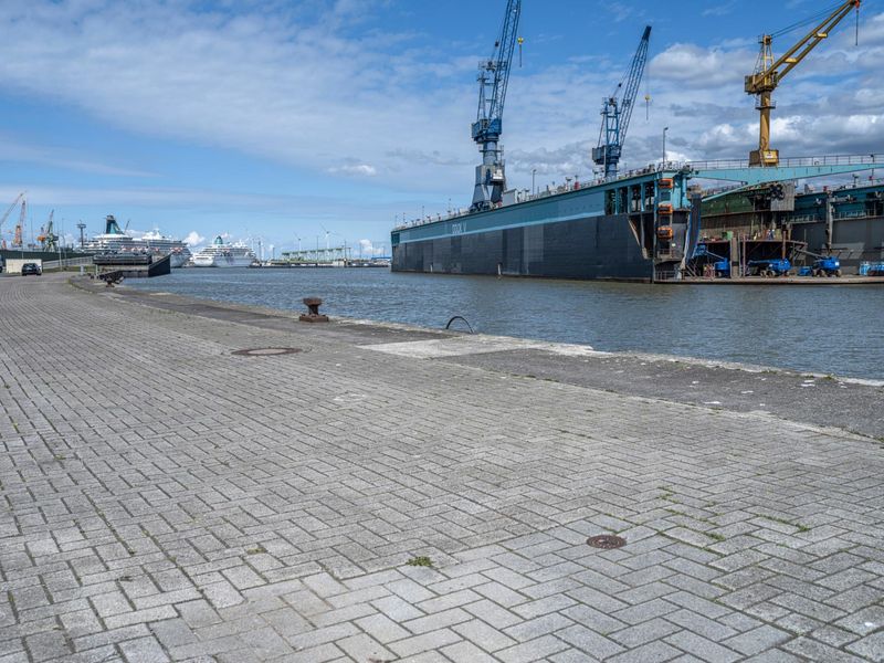 Cityscape of Bremen Harbor in Europe: Clear Sky