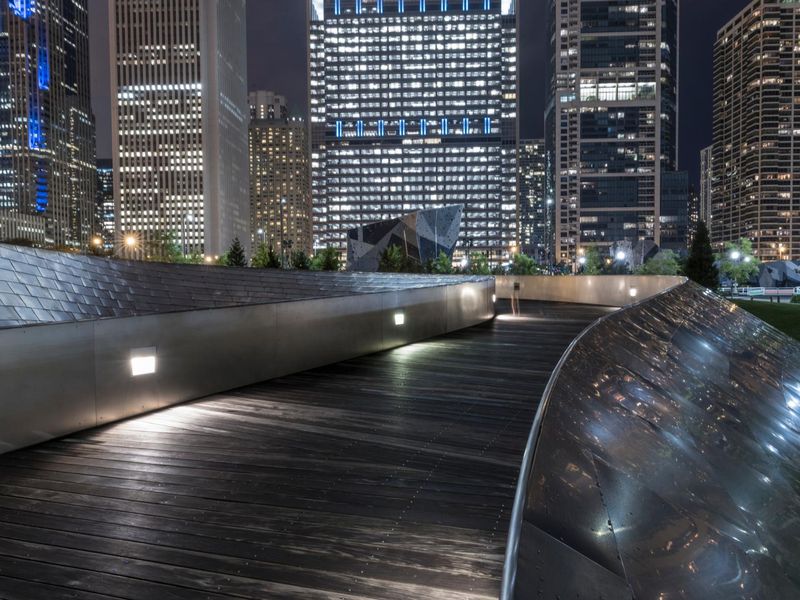 Cityscape of Chicago, Illinois at Night HDRi Maps and Backplates