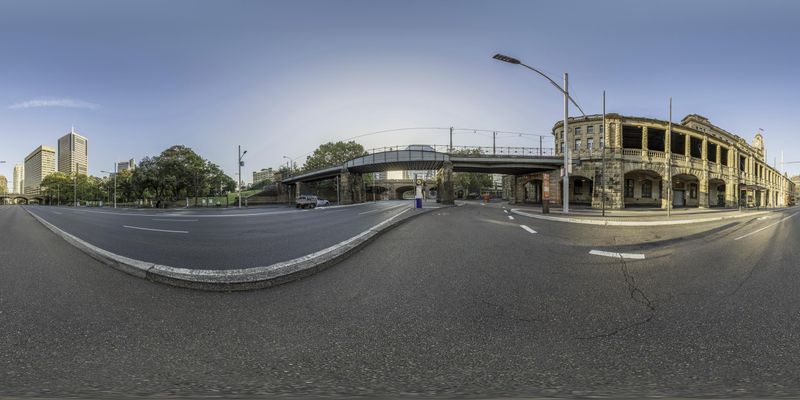 Cityscape at Dawn: High-Rise Building on an Urban Street HDRi Maps and ...