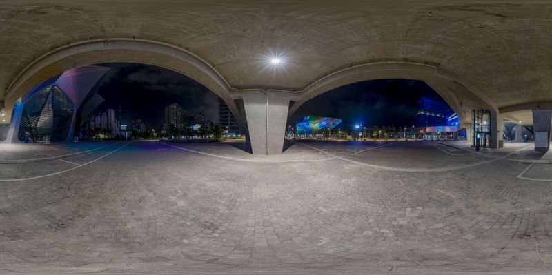 Cityscape: A Fish-Eye View of Urban Lights HDRi Maps and Backplates