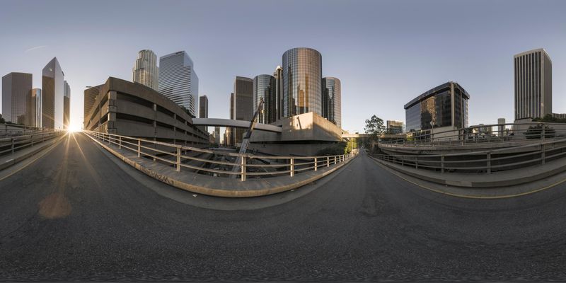Cityscape: Street Surrounded by Tall Buildings in a Metropolis HDRi ...