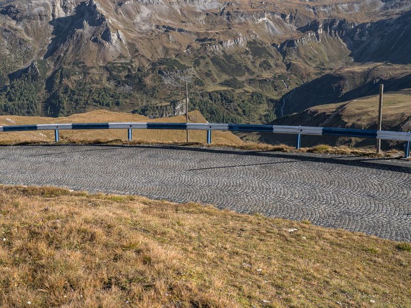 Clear Sky Austria Road with Cobblestone Guard Rail HDRi Maps and Backplates