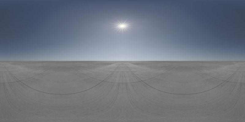 Clear Sky: Sunbeamed Horizon over Sandy Area HDRi Maps and Backplates