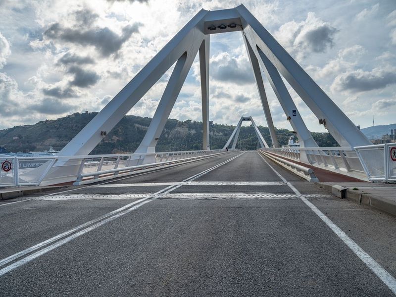 Coastal Bridge in Barcelona: Stunning Ocean View HDRi Maps and Backplates
