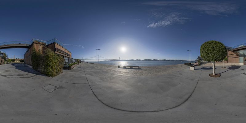 Coastal City Life in Lisbon: Benches and Waterfront HDRi Maps and ...