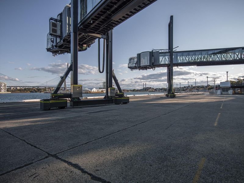 Coastal City: Open Spaces, Water, and a Bridge HDRi Maps and Backplates