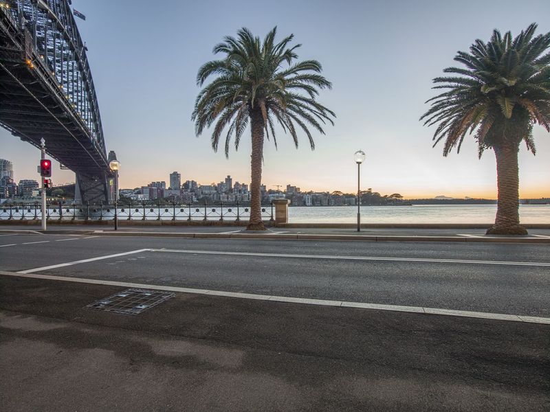Coastal Cityscape at Dawn: A City by the Water HDRi Maps and Backplates