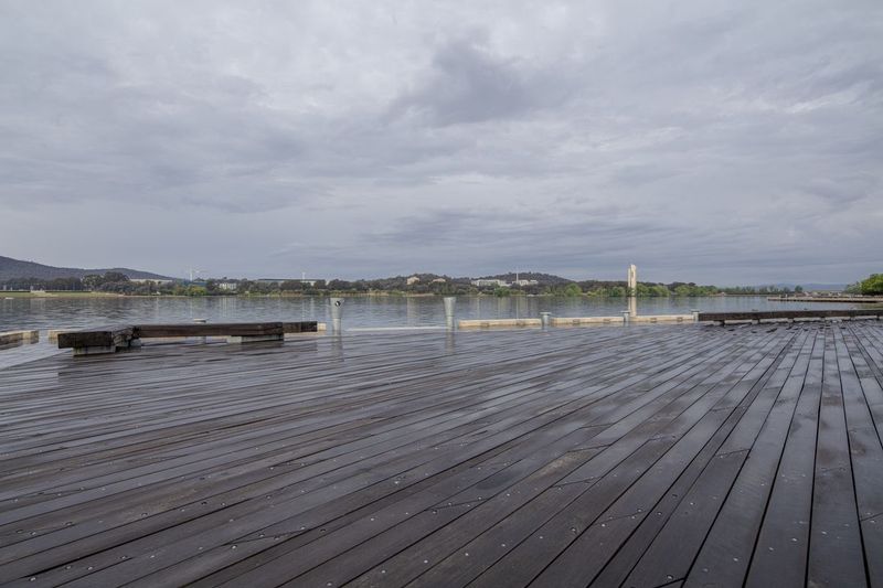 Coastal Gloom: Grey Sky and Boardwalk HDRi Maps and Backplates