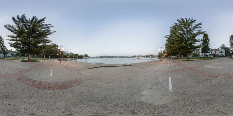 Coastal Landscape: Clear Sky and Azure Water HDRi Maps and Backplates