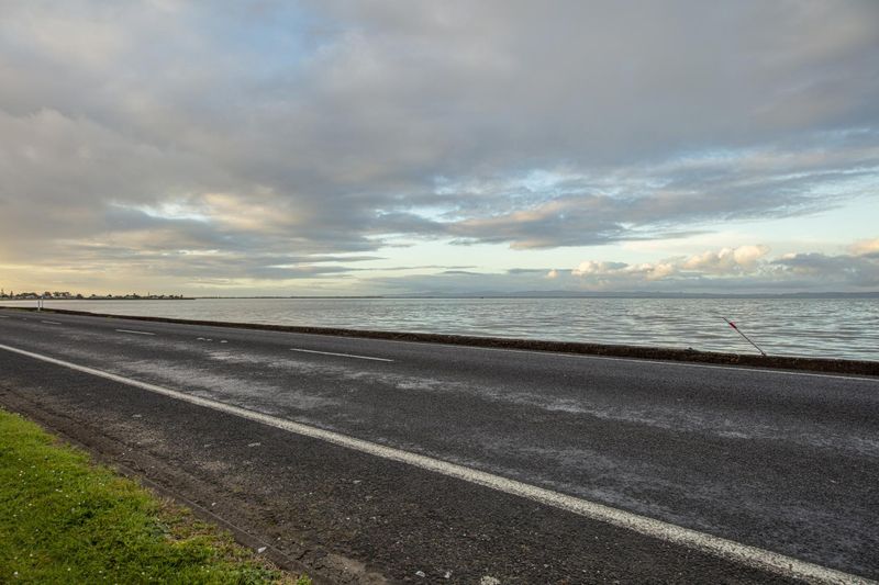 Coastal Landscape at Dawn: Road and Asphalt HDRi Maps and Backplates