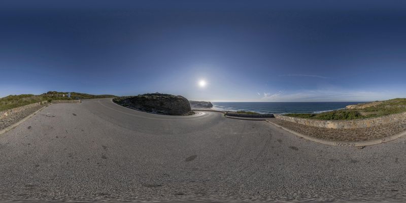 Coastal Road in France: Along the Ocean with Sunshine HDRi Maps and ...