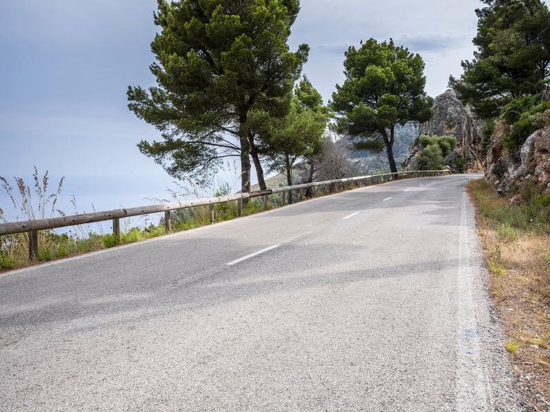 Coastal Road in Spain with Smooth Asphalt HDRi Maps and Backplates