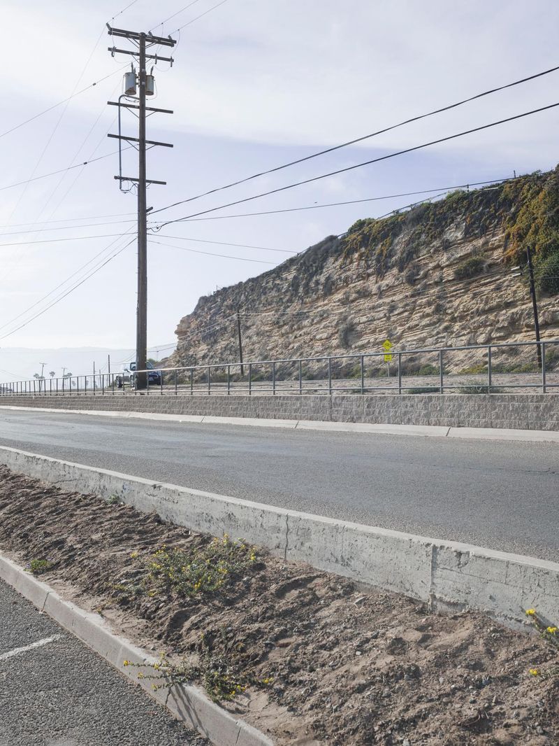 Coastal Road with Steep Hill and Utility Lines HDRi Maps and Backplates