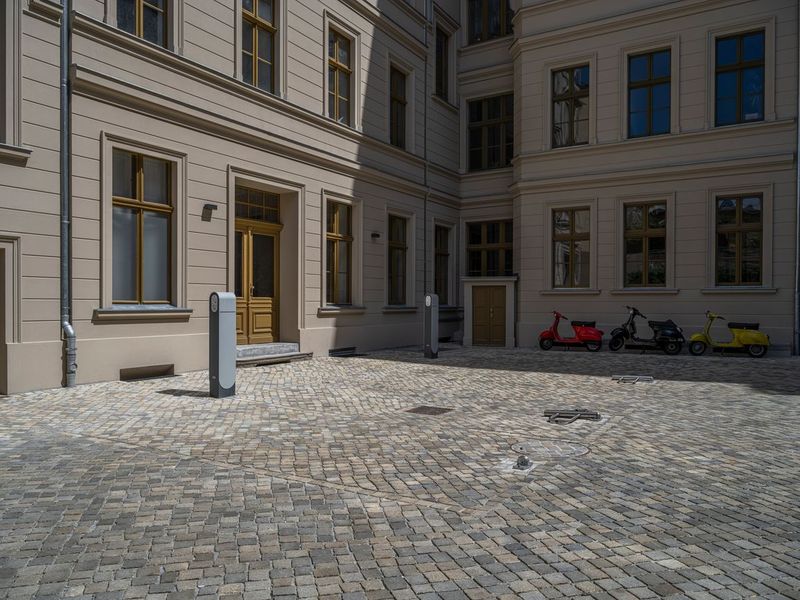 Cobblestone Residential Area in Berlin: Charming Architecture