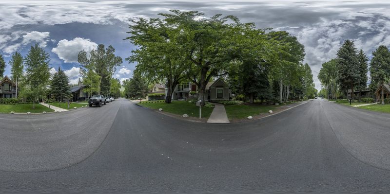 Colorado's Aspen-lined Straight Road with Greenery and Shadows HDRi ...