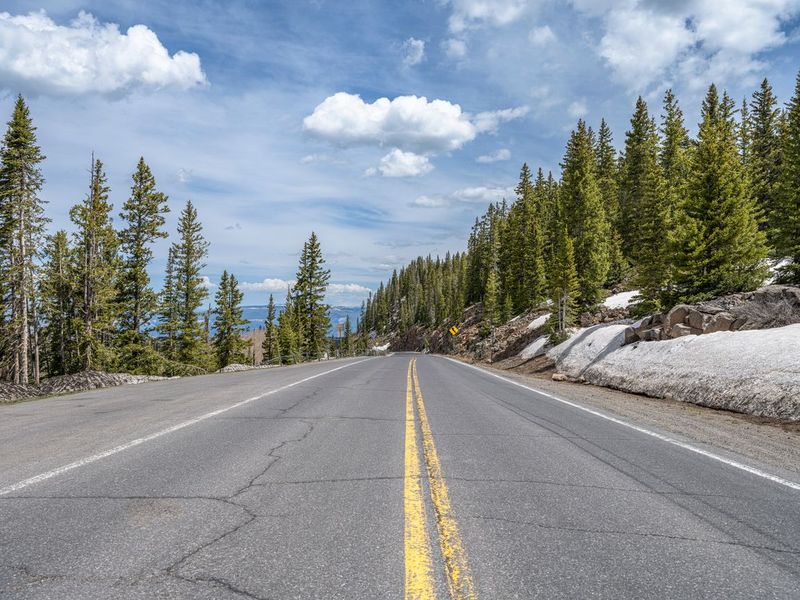 Colorado Asphalt Road: Under a Clear Sky HDRi Maps and Backplates