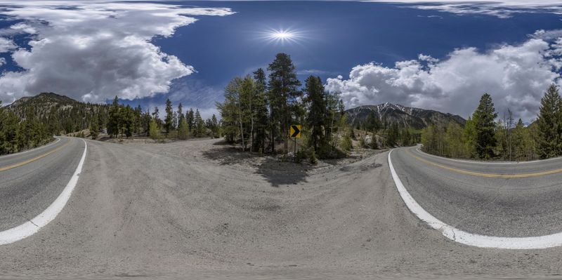 Colorado's Asphalt Road: A Mountain View HDRi Maps and Backplates