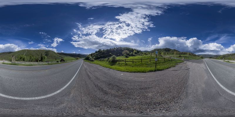Colorado Rural Landscape: Greenery and Mountains HDRi Maps and Backplates