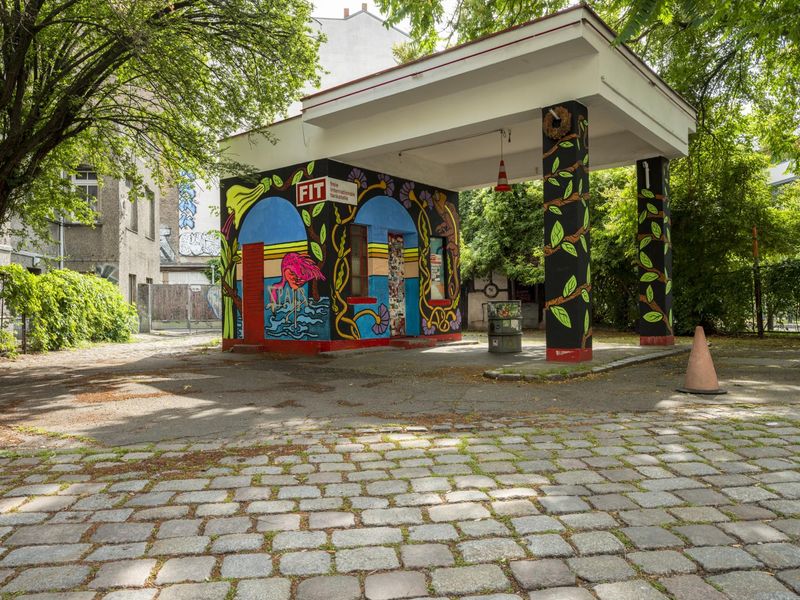 Colorful Graffiti Building in Berlin, Germany HDRi Maps and Backplates