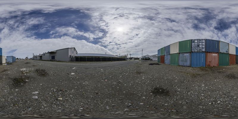 Colorful Shipping Containers Against a Plain Landscape HDRi Maps and ...