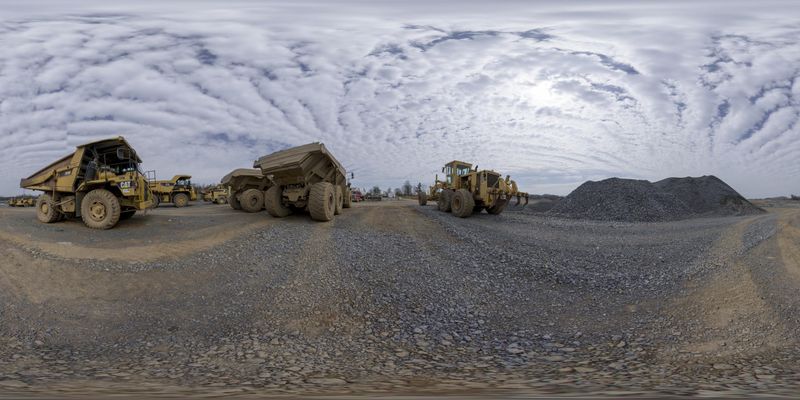 Construction Site: Dump Trucks and Excavators on Gravel HDRi Maps and ...