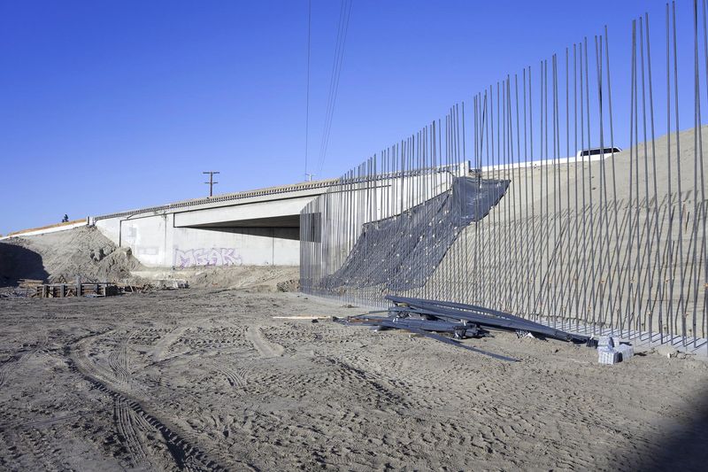 Construction Work at a Highway Underpass in the California Desert HDRi ...