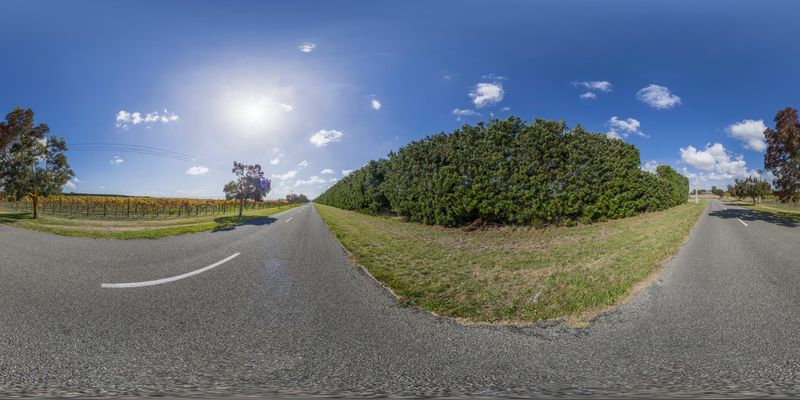 Countryside Highway Intersection: A Panoramic Shot HDRi Maps and Backplates