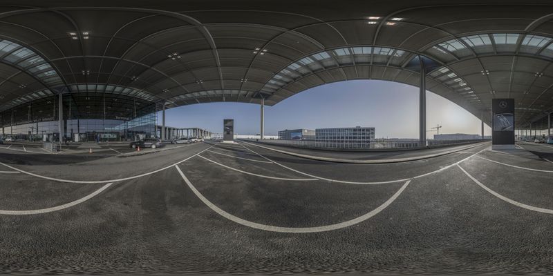 Curved Airport Terminal in an Urban Landscape - HDRi Maps and Backplates