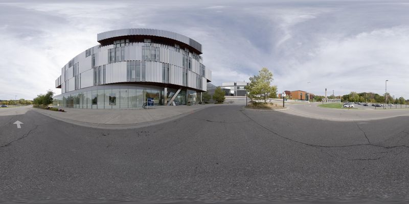 Curved Building with Glass Windows in Toronto HDRi Maps and Backplates