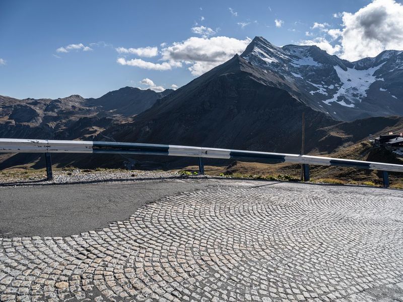 Curved Road in Austria: Cobble Stone Pathway HDRi Maps and Backplates