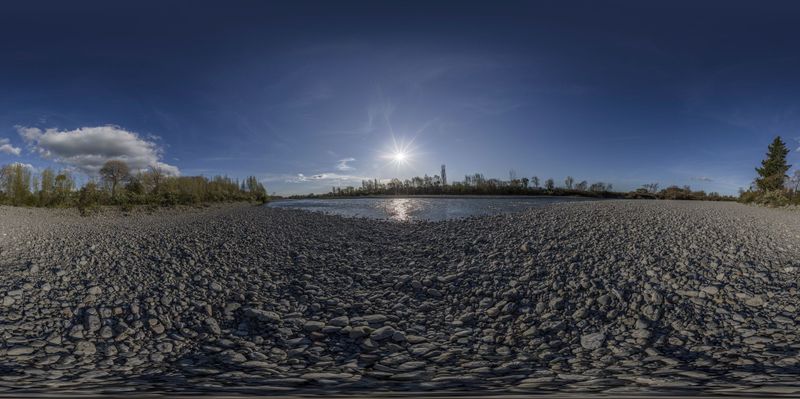 Scenic Landscape with River and Trees HDRi Maps and Backplates