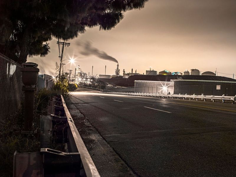 Dawn in California, USA: An Industrial Factory HDRi Maps and Backplates