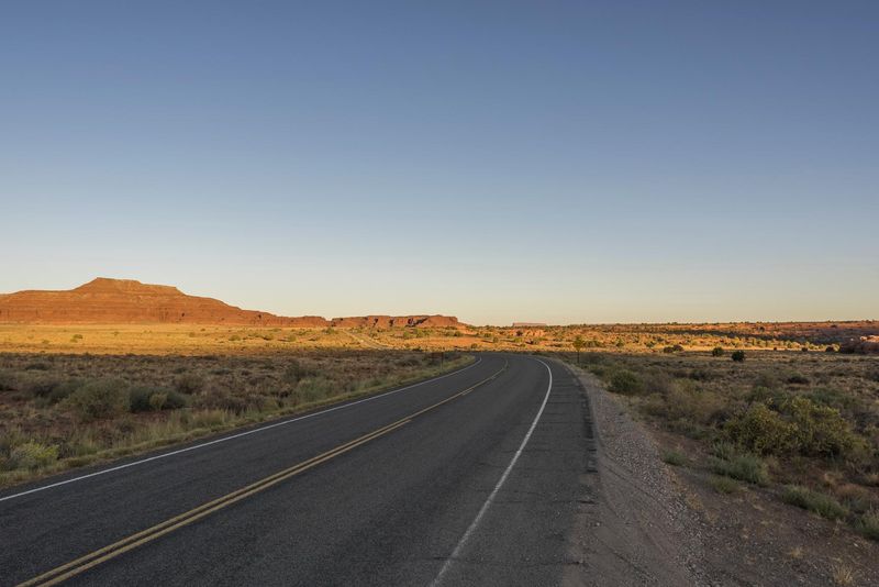 Dawn on the Highway: A Clear Sky Landscape HDRi Maps and Backplates