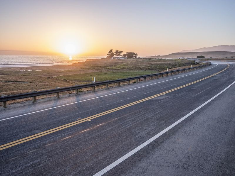 Dawn Highway Ocean View California HDRi Maps and Backplates
