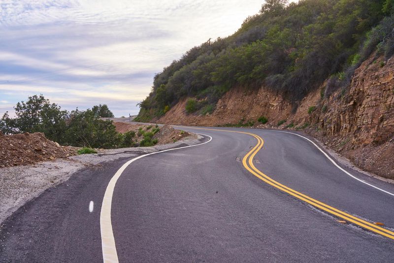 Dawn Landscape in California: Asphalt Road Leading into the Mountains ...