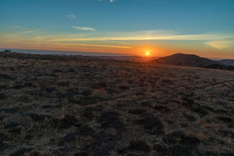 Dawn Landscape with Mountain and Grassy Plains - HDRi Maps and Backplates