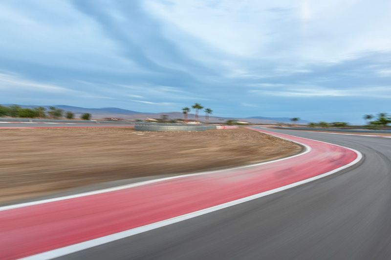 Dawn Landscape in USA: Race Track Beneath Clouds HDRi Maps and Backplates